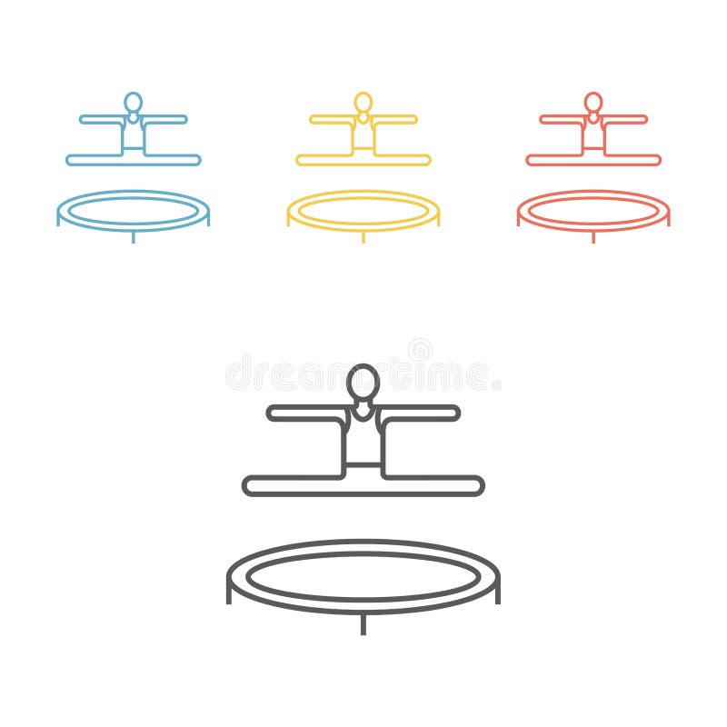 Trampoline Jumping Line Icon Stock Vector - Illustration of character ...