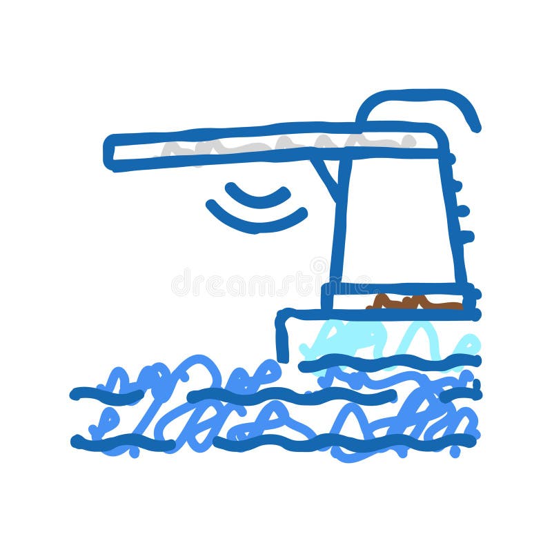 Trampoline Pool Icon Doodle Illustration Stock Illustration ...