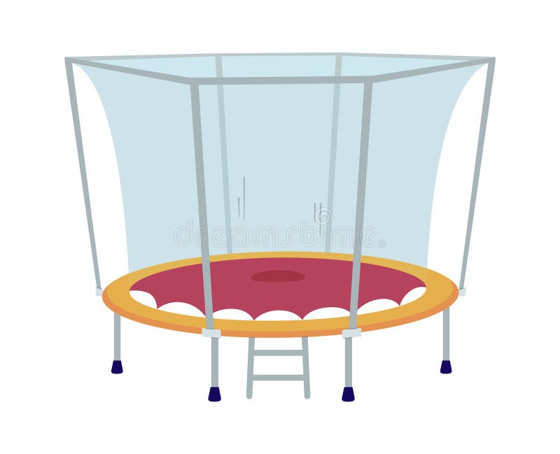 Trampoline with Safety Net stock vector. Illustration of jumping ...