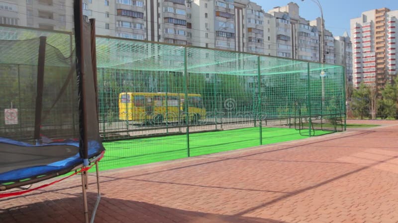 Trampoline and Soccer Field Stock Video - Video of trampoline ...