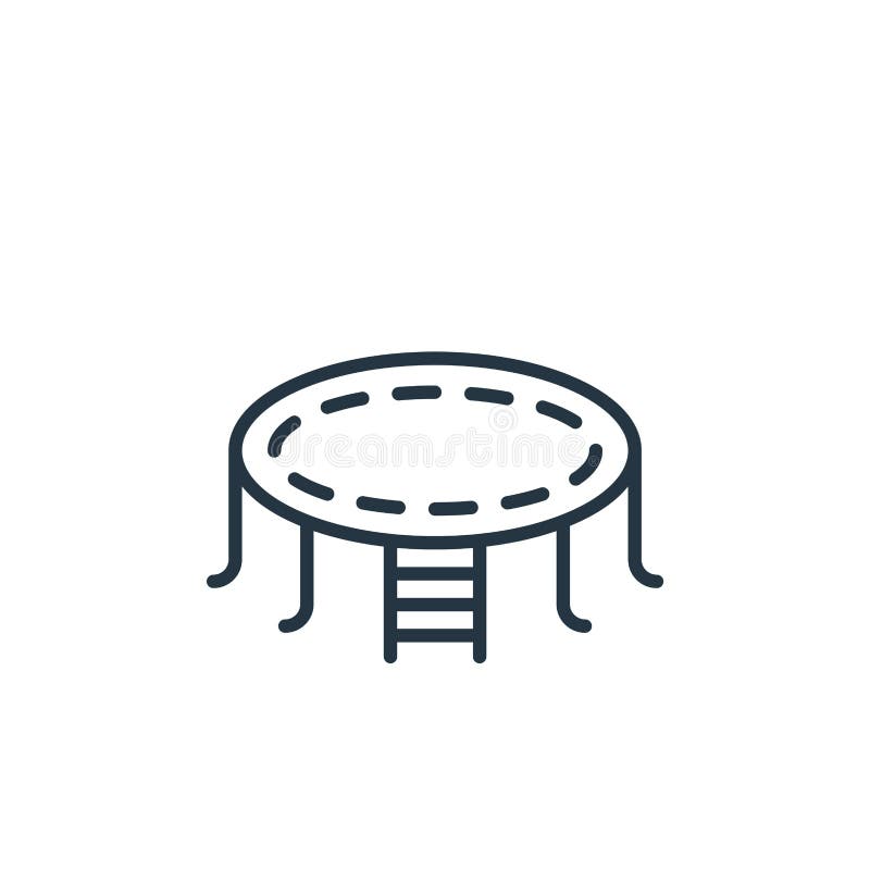 Jumping Trampoline Line Icon Isolated On White Background. Vector Stock ...