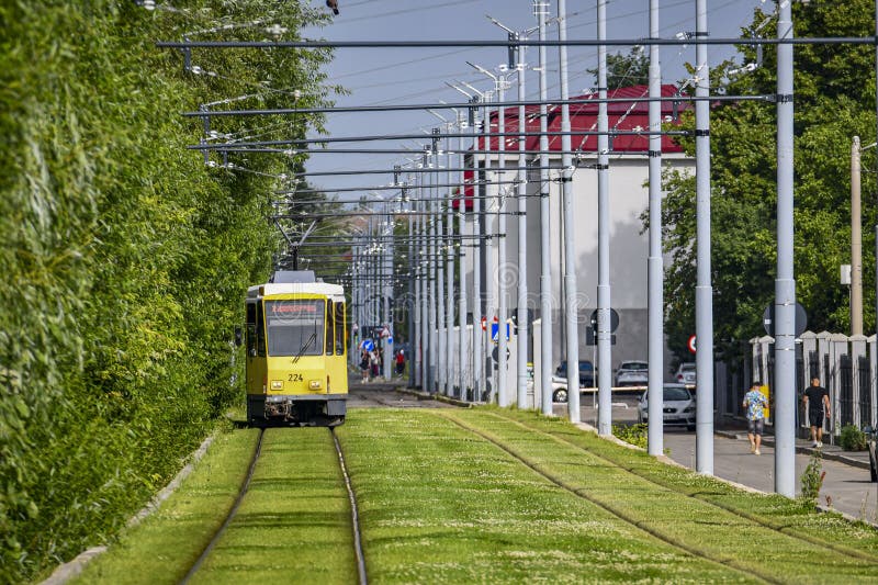 Trams running on its lines editorial stock photo. Image of tram - 328618333