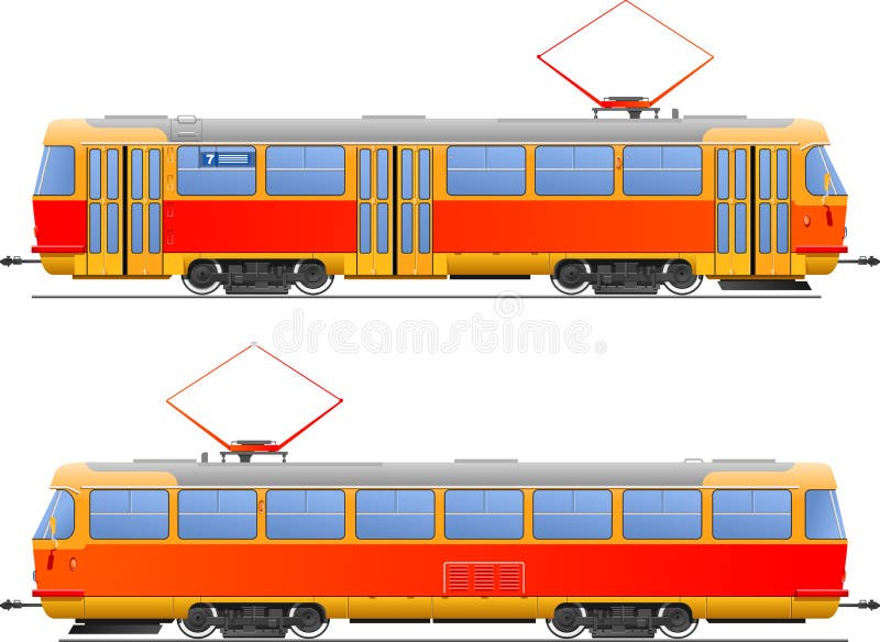 Tramway stock vector. Illustration of tram, view, passenger - 20866866