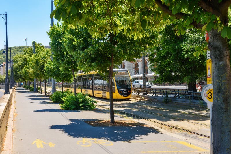Tramway in Budapest. the Budapest Tram Network is Part of the Mass ...