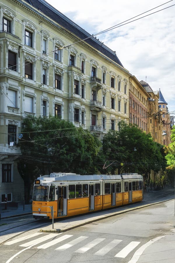 Tramway in Budapest. Hungary Editorial Image - Image of building, rail ...