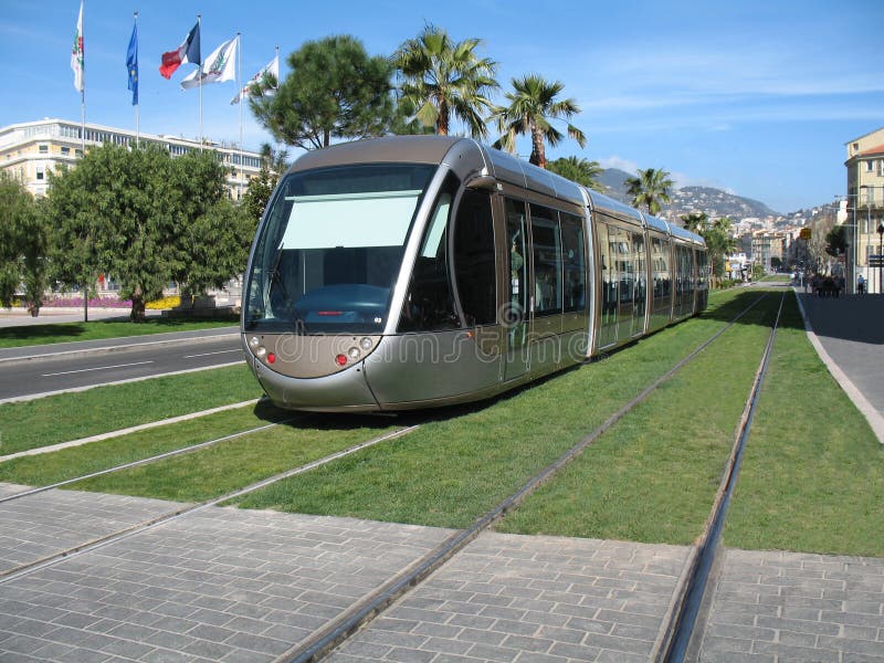 Tramway in city of Nice stock photo. Image of background - 4676968