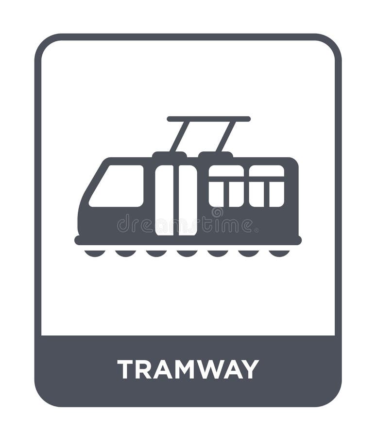 Tramway Icon in Trendy Design Style. Tramway Icon Isolated on White ...