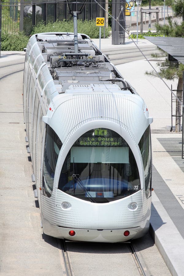 Tramway in Lyon, France stock image. Image of tourism - 56360261