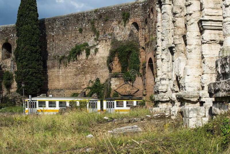 The tramway in Rome stock image. Image of ancient, italy - 216310171