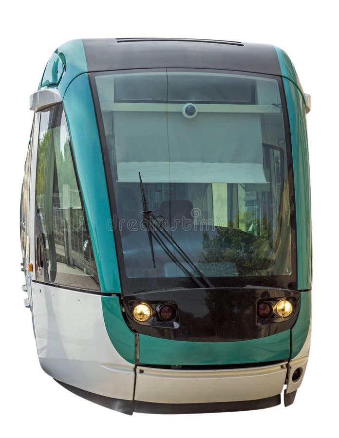 Tramway Isolated with Rails on White Background Stock Image - Image of ...