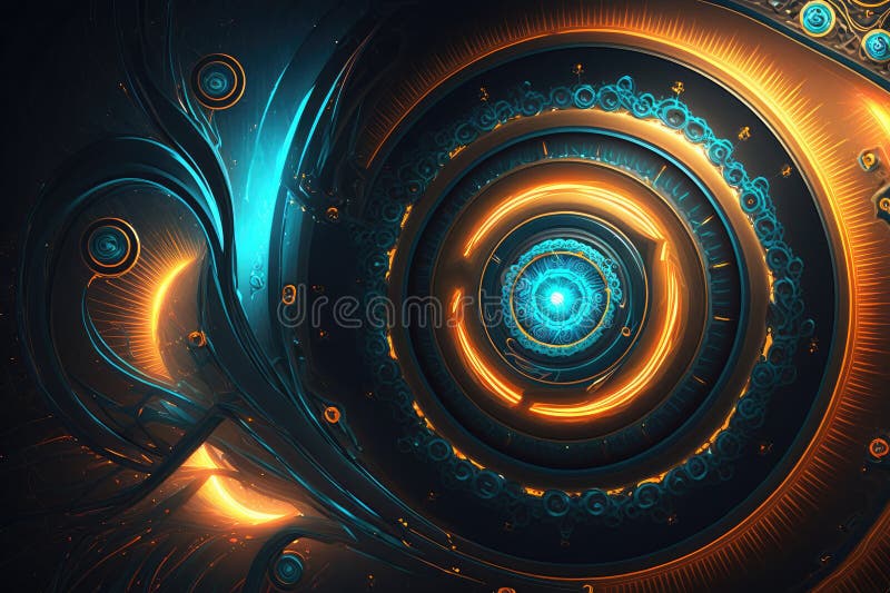 Cosmic Trance and Hypnosis Concept of Glowing Details in Digital Neural ...