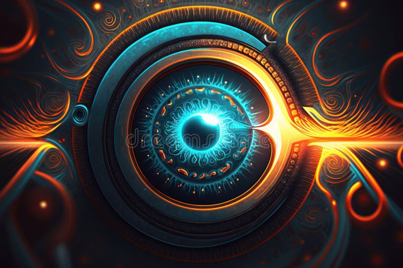 Cosmic Trance and Hypnosis Concept of Glowing Details in Digital Neural ...