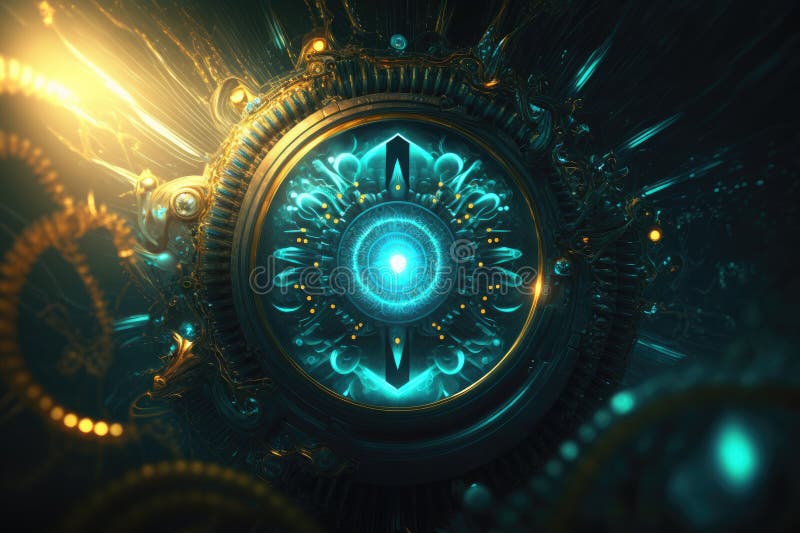 Cosmic Trance and Hypnosis Concept of Glowing Details in Digital Neural ...