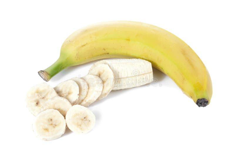 Banane de tranche image stock. Image du sliced, isolement - 69809593