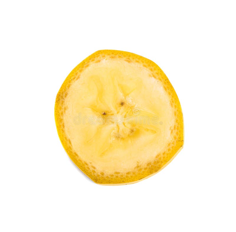 Tranche De Banane Isolée Sur Fond Blanc Photo stock - Image du fermer ...