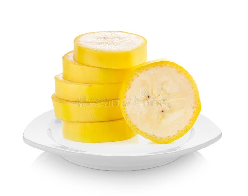 Banane de tranche image stock. Image du sliced, isolement - 69809593