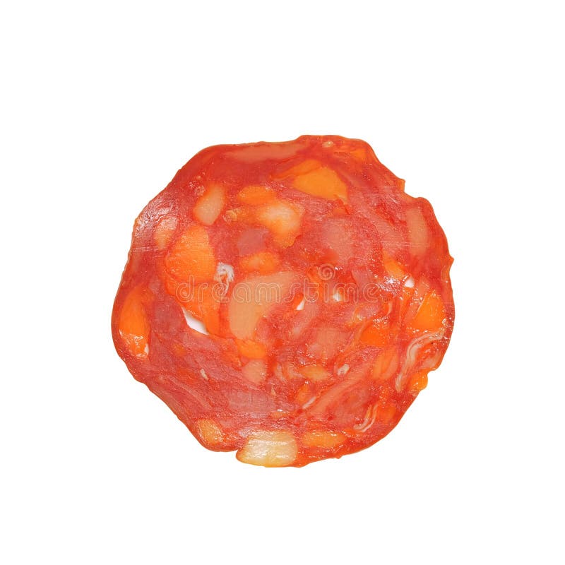 Tranche de chorizo image stock. Image du blanc, navigation - 55825771