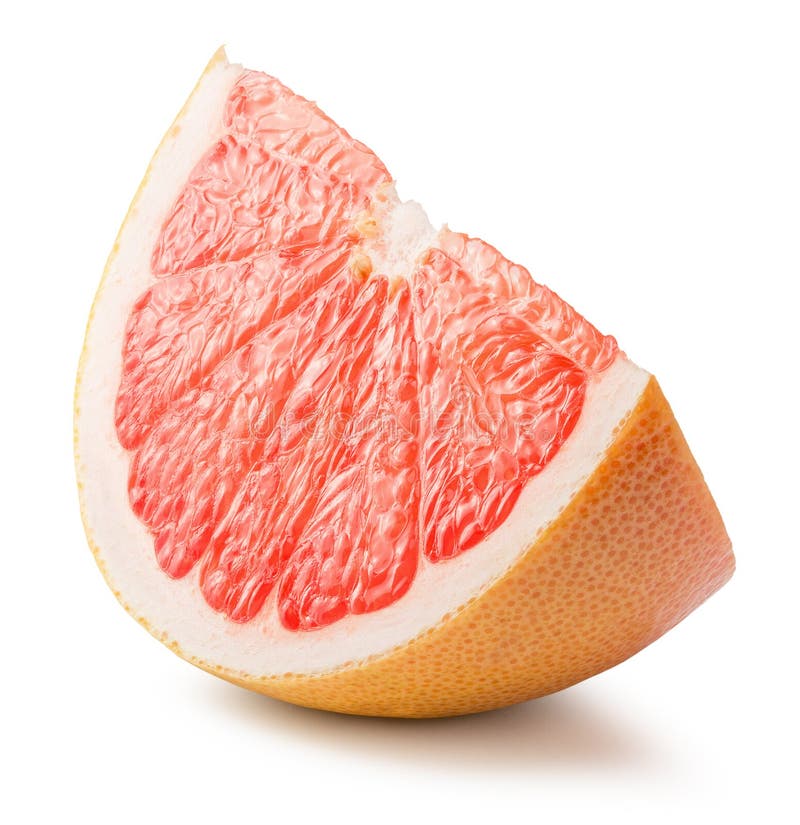 Pamplemousse Rouge Avec La Tranche D'isolement Sur Le Fond Blanc Photo ...