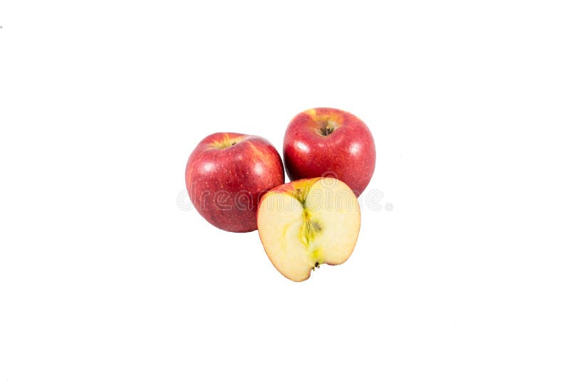 Tranche De Pomme Rouge Sur Le Fond Blanc Image stock - Image du ...