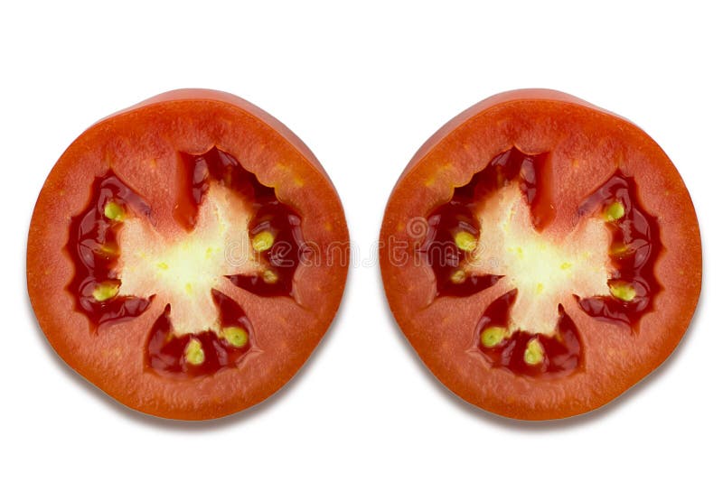 Tranche Et Basilic De Tomate D'isolement Sur Le Fond Blanc Image stock ...