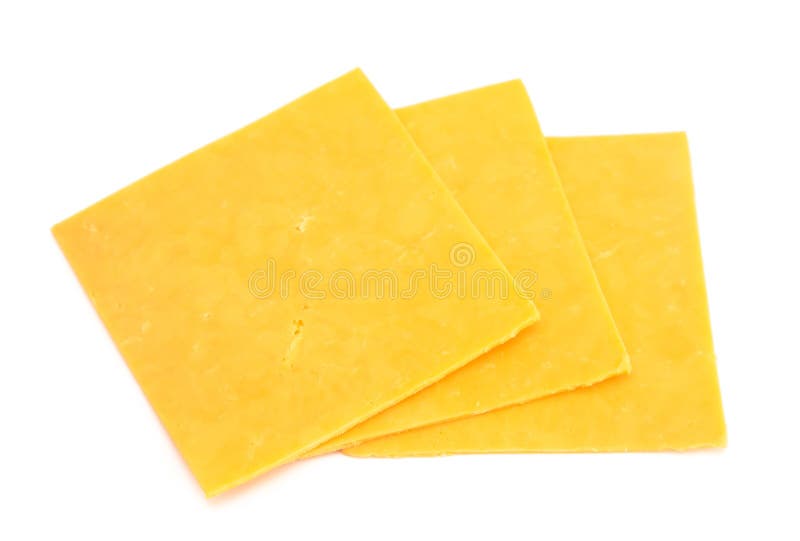 Tranches De Fromage De Cheddar Sur Un Fond Blanc Photo stock - Image du ...