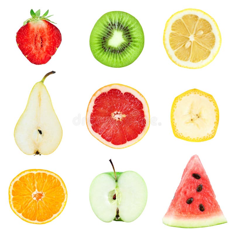 Tranches De Fruit De Collection Image stock - Image of coupure, doux ...