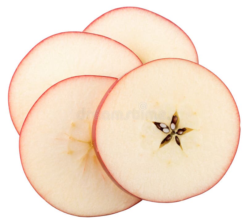 Tranches Rouges De Pomme D'isolement Sur Le Fond Blanc Photo stock ...