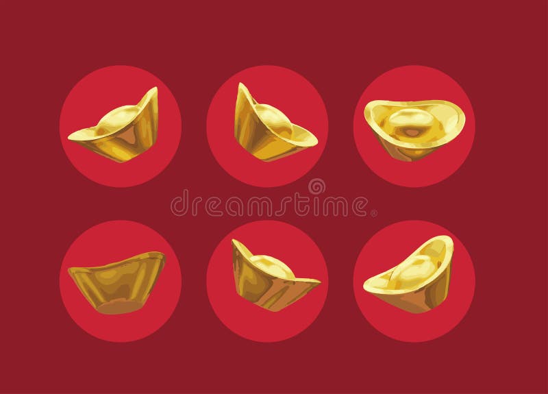 Tranditional Chinese Gold Ingots Stock Vector - Illustration of mode ...