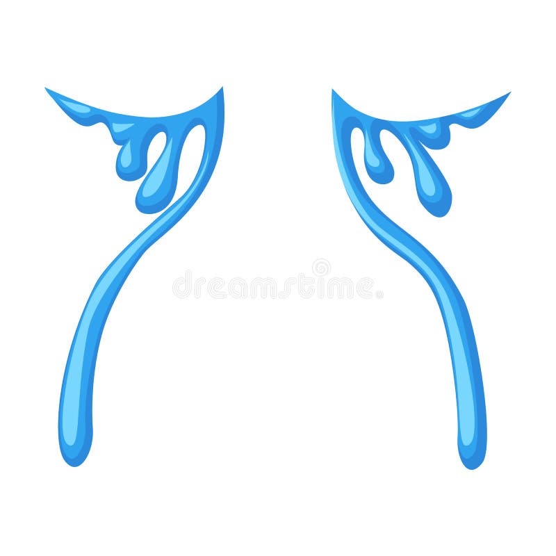 Tranen Vectoriconcartoon Vectorpictogram Geïsoleerd Op Witte ...