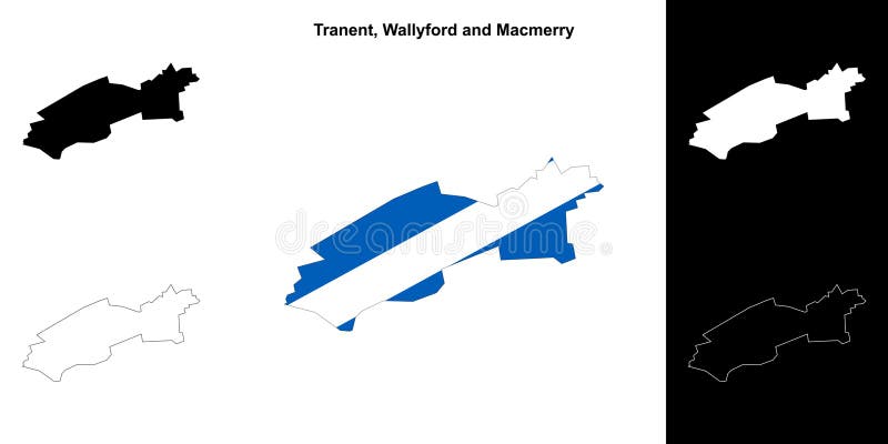 Tranent, Wallyford and Macmerry Outline Map Stock Vector - Illustration ...