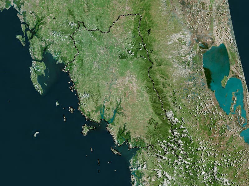 Trang, Thailand. High-res Satellite. No Legend Stock Illustration ...