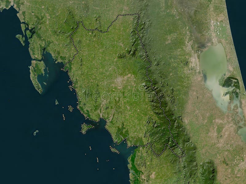 Trang, Thailand. Low-res Satellite. No Legend Stock Illustration ...