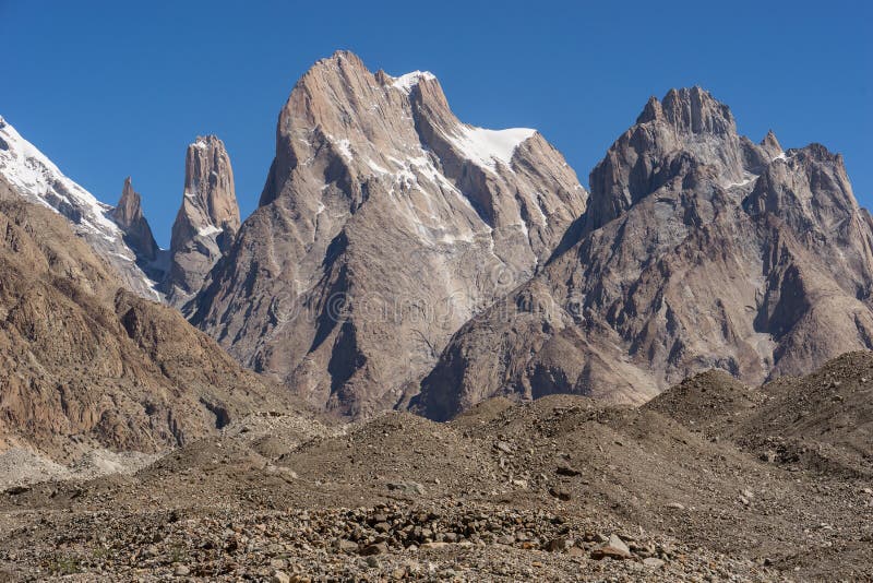Trango Tower Family Cliff, K2trek Stock Photo - Image of adventure ...