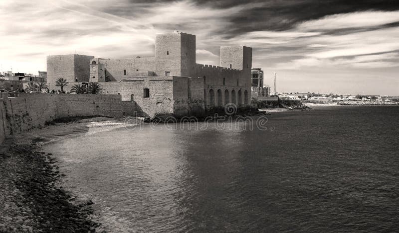 Trani Castle on the sea stock photo. Image of outdoor - 73939322