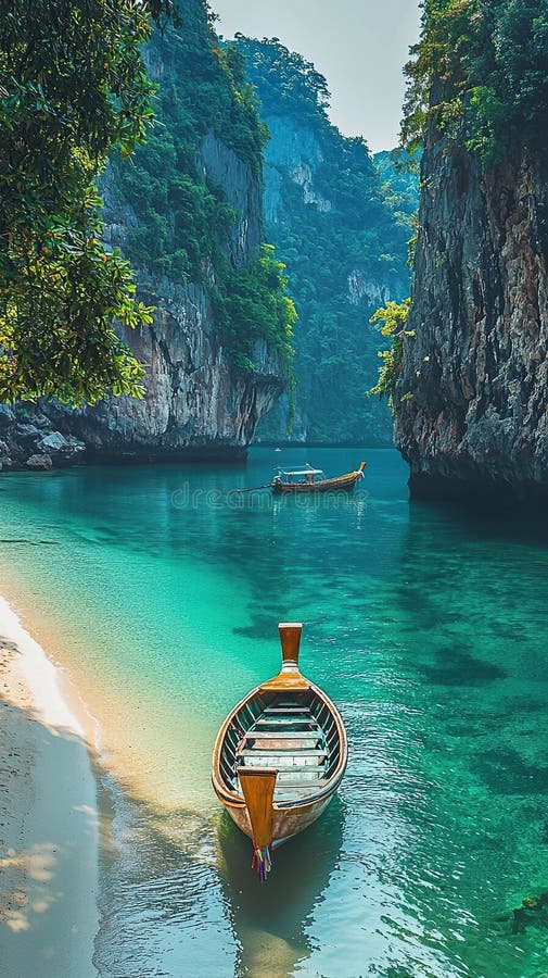 Tranquil Beach Cove in Thailand Seascape View Stock Illustration ...