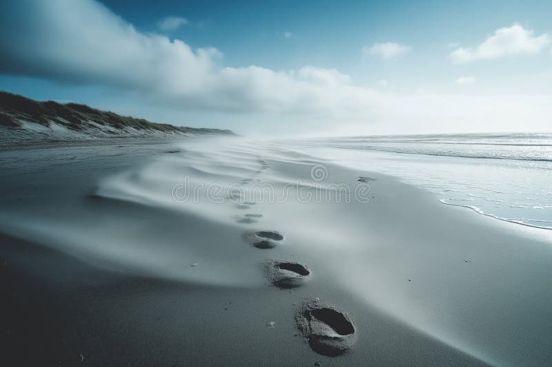 Tranquil Beach at Dawn with Soft Waves and Gentle Wind Leaving ...