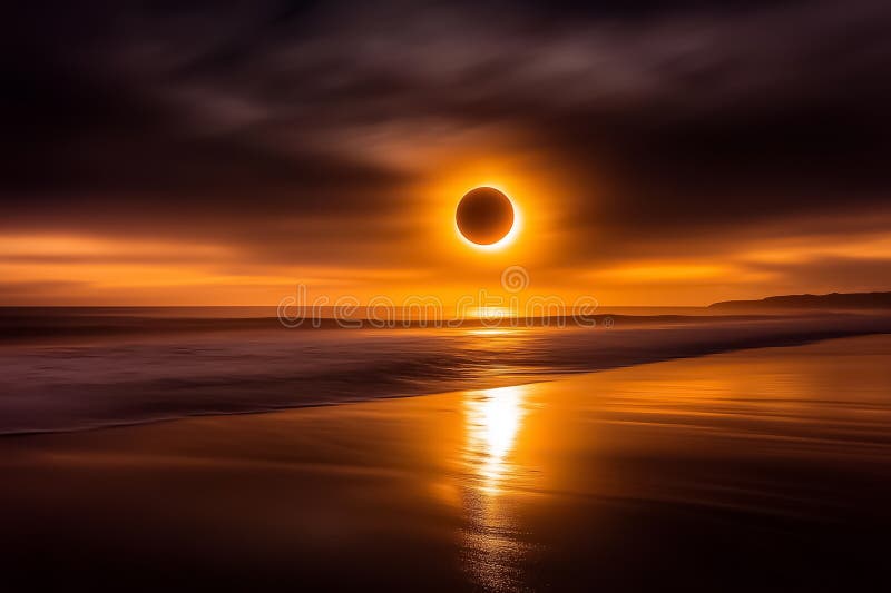 On a Tranquil Beach, a Mesmerizing Solar Eclipse Captures the ...