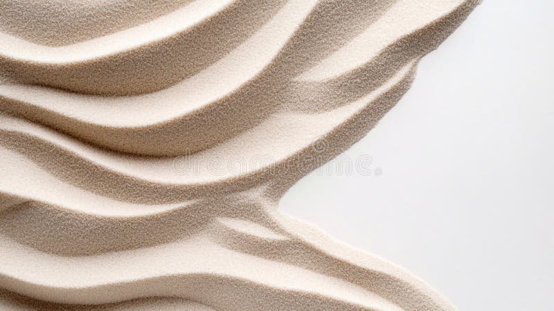 Tranquil Beach Sand Patterns Creating Soothing Waves on Sunny Shore ...