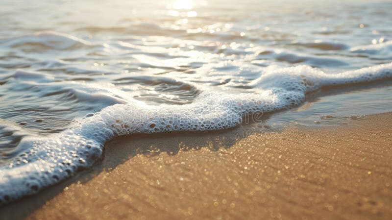 A Tranquil Beach Scene with Soft Sand and Calm Waves Creating a Serene ...