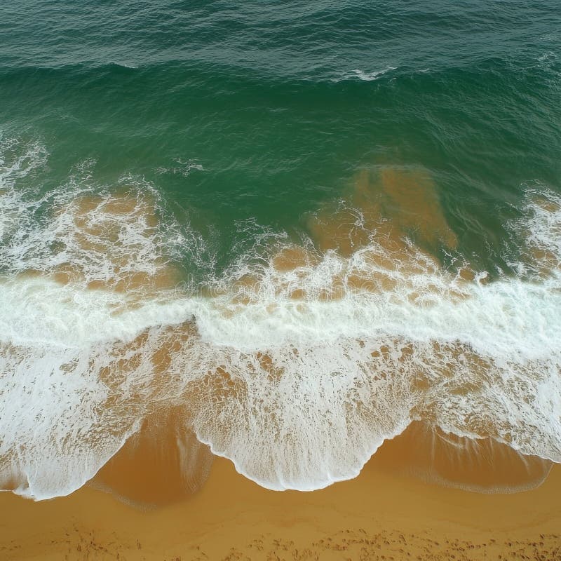 A Tranquil Beach Setting Where Gentle Waves Meet the Sandy Shore Under ...