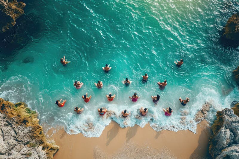 Tranquil Beachside Setting with a Brown Sandy Beach and Gentle Ocean Waves. Stock Photo - Image ...