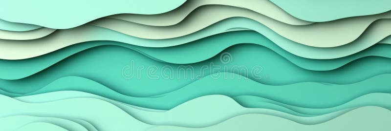 Tranquil Blue Abstract Background, Paper Carved Wave Patterns, Nature ...