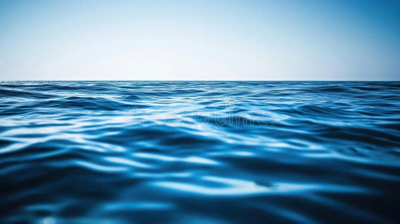 A Tranquil Blue Ocean Featuring a Gentle Wave in the Center. Stock ...
