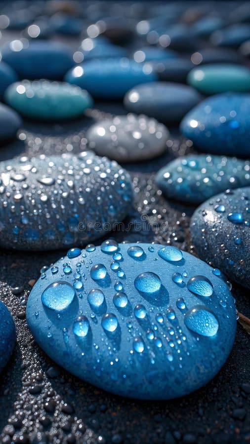 Blue Pebbles Texture Background, Decorative Small Stones Texture Stock ...