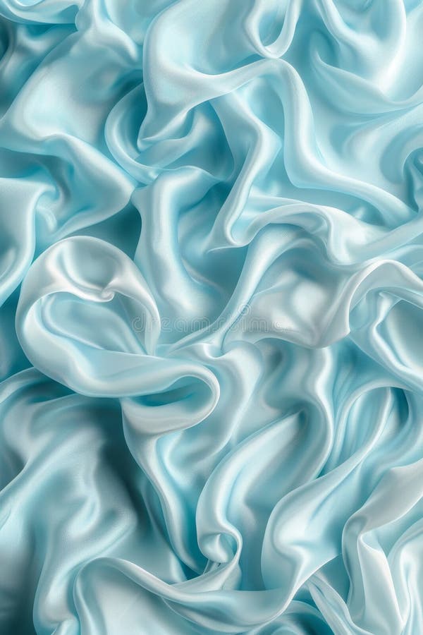 Tranquil Blue Silk Waves Gentle Fabric Flow, Serene Abstract Backdrop ...
