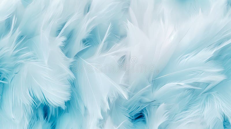 Tranquil Blue and White Soft Feathers and Fur Pattern Texture ...