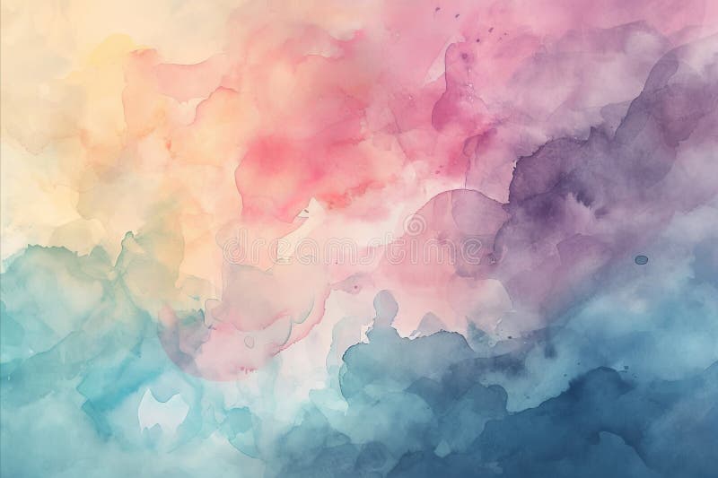 A Tranquil Canvas of Watercolor Hues Flowing into Each Other, Creating ...