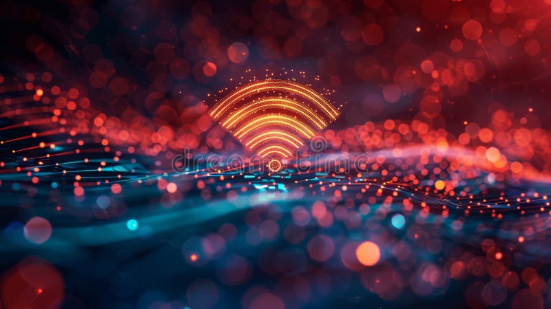 Tranquil Connectivity - Abstract WiFi Symbol with Flowing Lines and ...