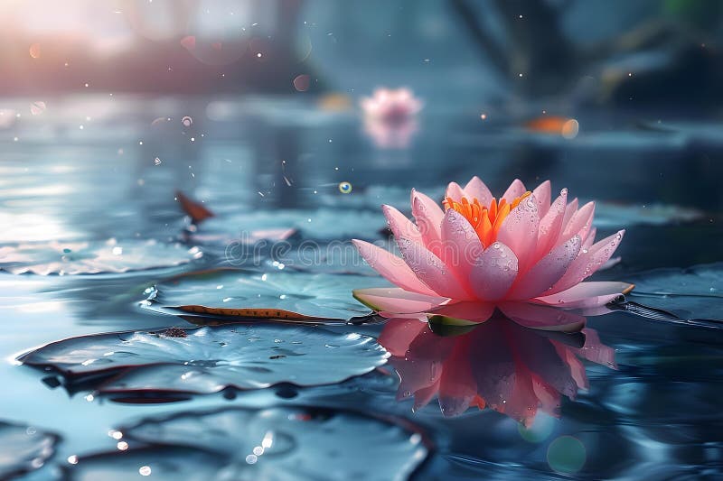 Concept Nature, Tranquility, Water, Lotus Flower, Pink Tranquil Dawn ...