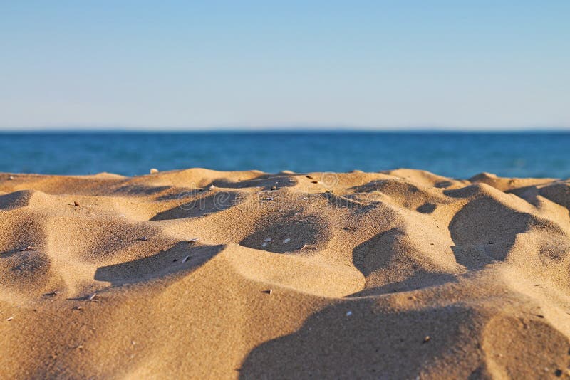 Tranquil Empty Sandy Beach Close Up. Summer Concept. Stock Image ...